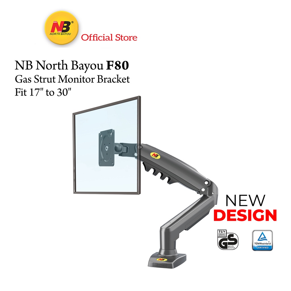 NB F80 North Bayou Gas Strut Desk Monitor Arm Monitor Mount Adjustable ...