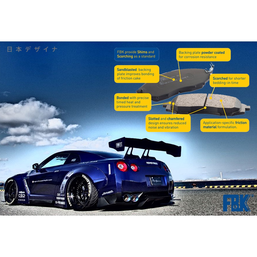 Original FBK BRAKE PAD DISC BRAKE PAD FRONT REAR PROTON WAJA CPS CAMPRO ...