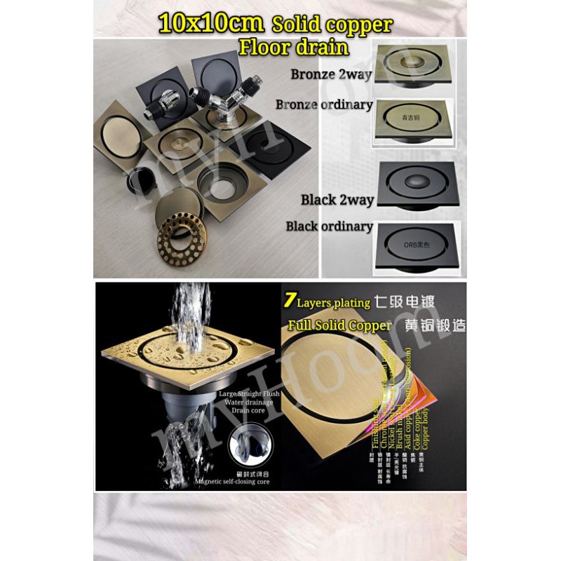 Full copper washing machine area floor drain. 10cm Anti Insects floor ...