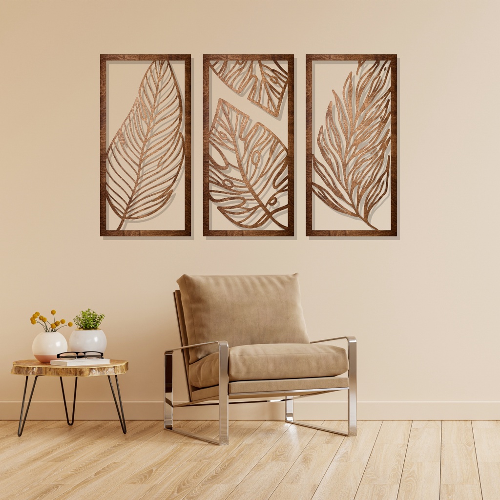 HIASAN DINDING KAYU Minimalist Aesthetic Laser Cut Living Room Wooden ...