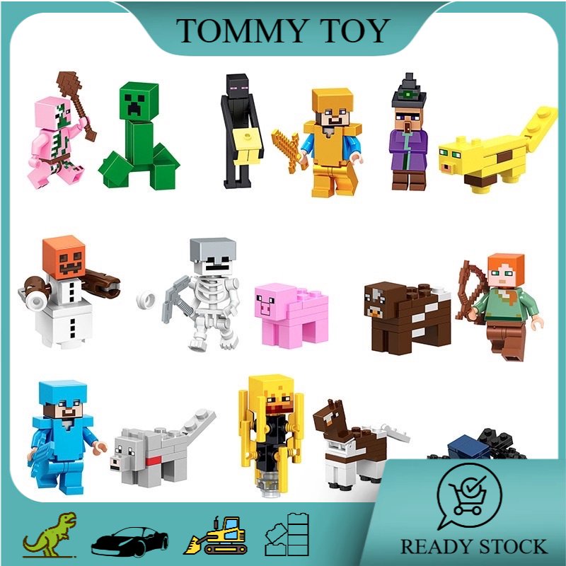 🇲🇾M’SIA STOCK🇲🇾16 pieces Minecraft Building Blocks Toys Minifigure ...