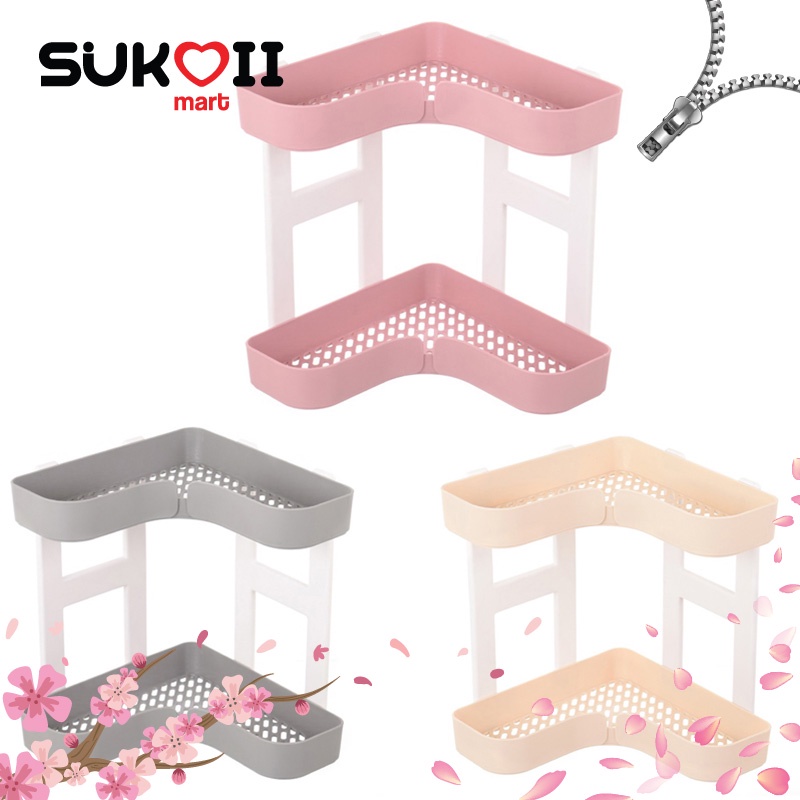 SKOI L Shape Rack Multifunctional Plastic Triangle Bathroom Storage ...