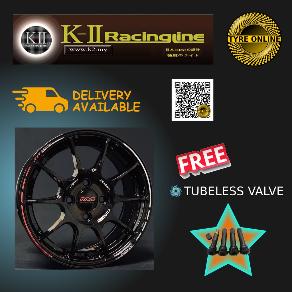 1PC NEW K-II RACINGLINE SPORT RIM 1300 BLRW 14 INCH WHEEL AXIA VIVA ...