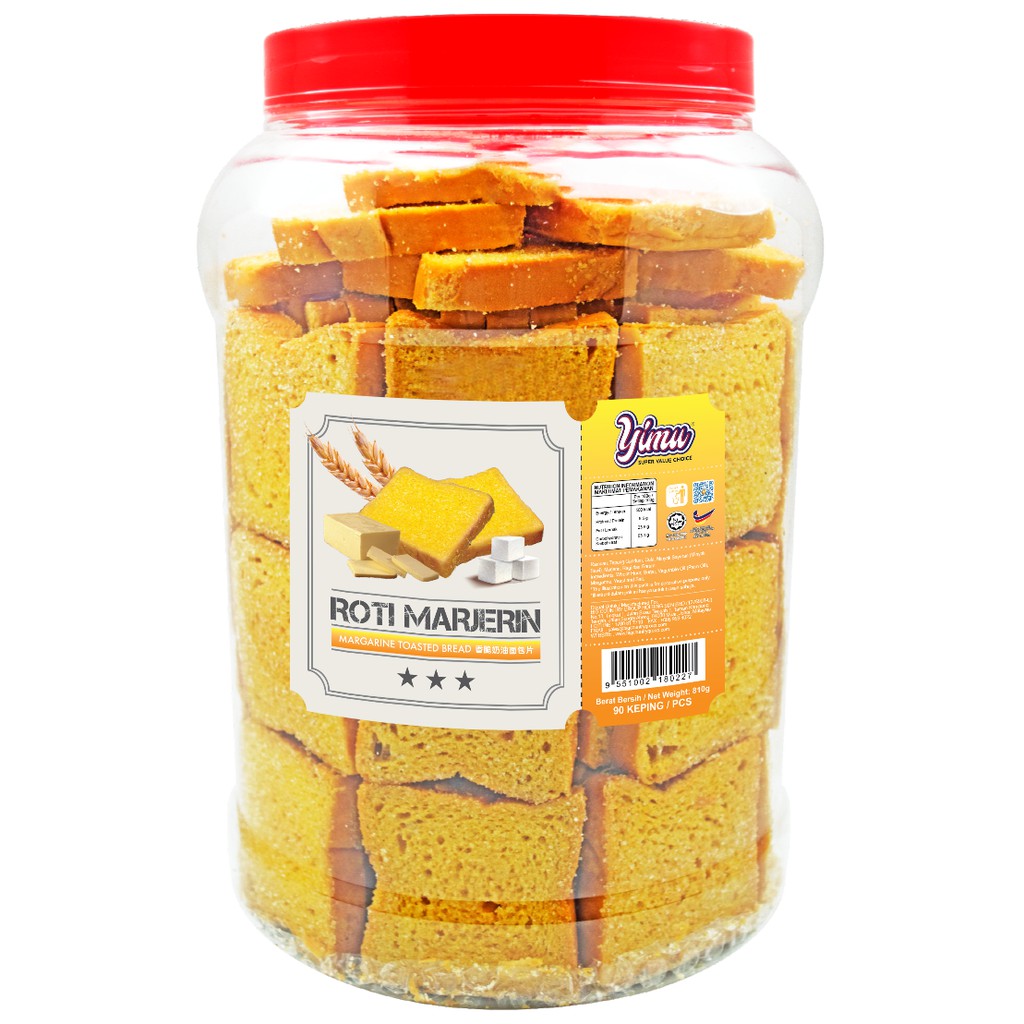 YIMU ROTI MAJERIN TOASTED BREAD (BOTTOL) | Shopee Malaysia
