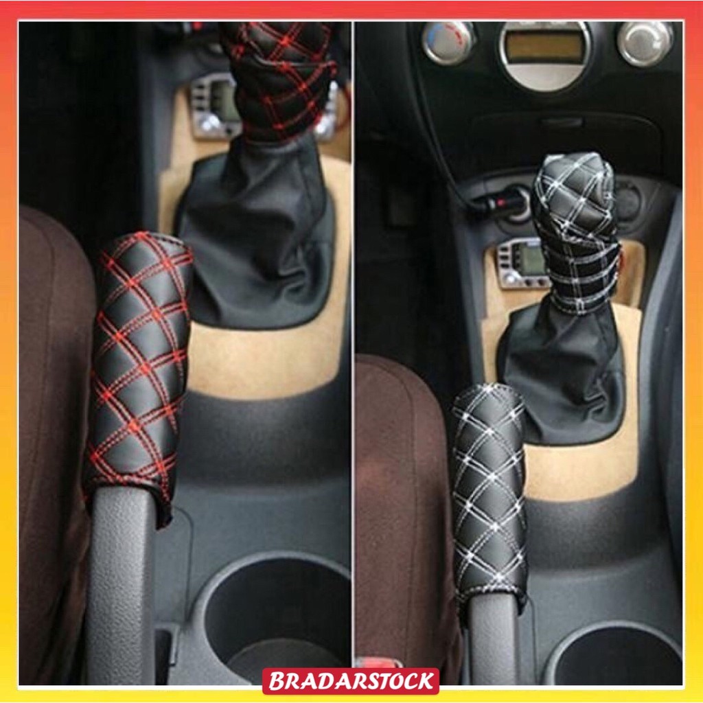 Handbrake Gear Knob Cover Case Gear Shift Leather Cover Universal ...