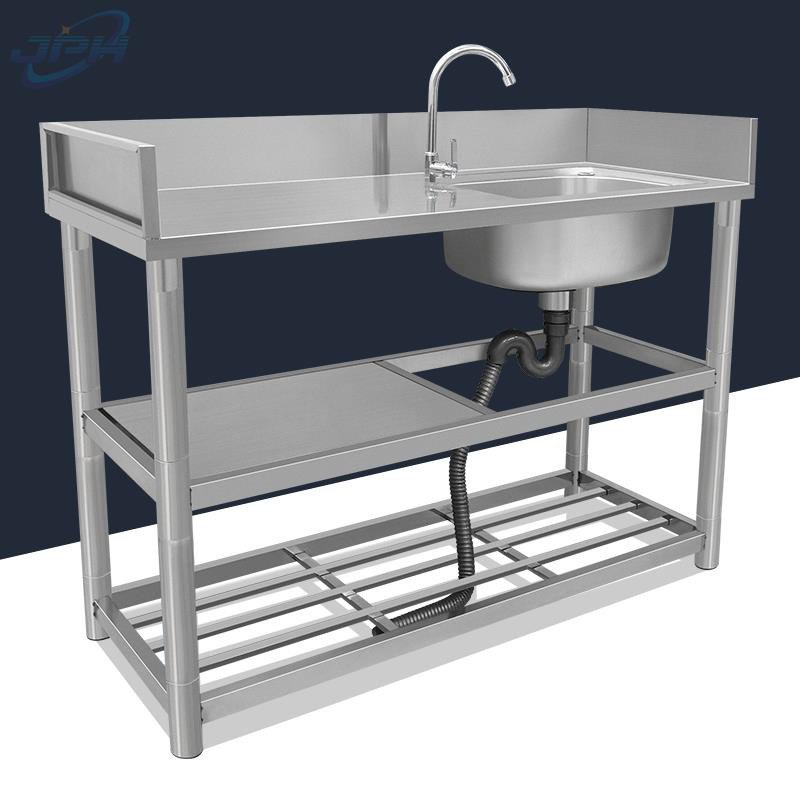 Commercial stainless steel sink countertop integrated Wash basin with ...