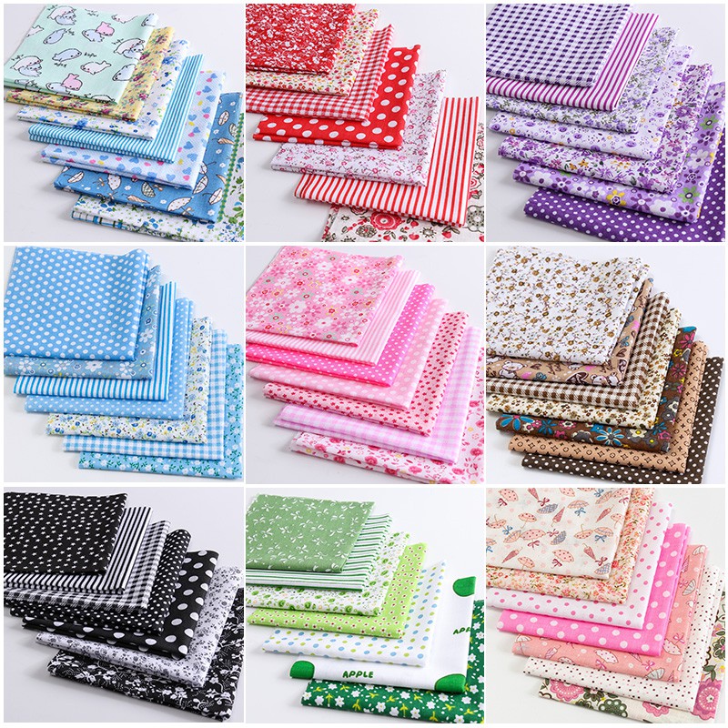 7pcs/lot DIY Handmade fabric Cotton Fabric Printed Cloth for Patchwork ...