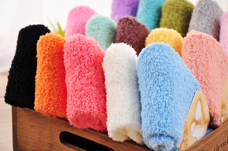 Colorful Soft Sleeping Sock Winter Microfiber Sock Warm Fuzzy Fluffy ...