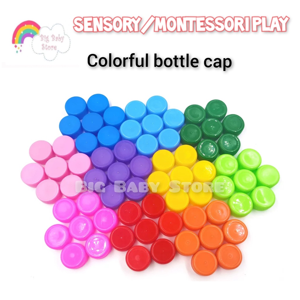 Colorful Plastic Bottle Caps 30mm💕Ready Stock💕Permainan sensori Sensory ...