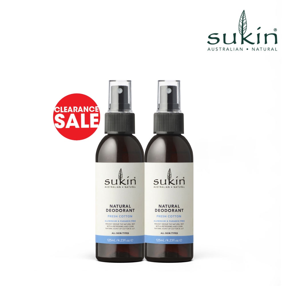 (CLEARANCE) 2pcs Sukin Natural Deodorant Fresh Cotton (125ml) - Expiry ...