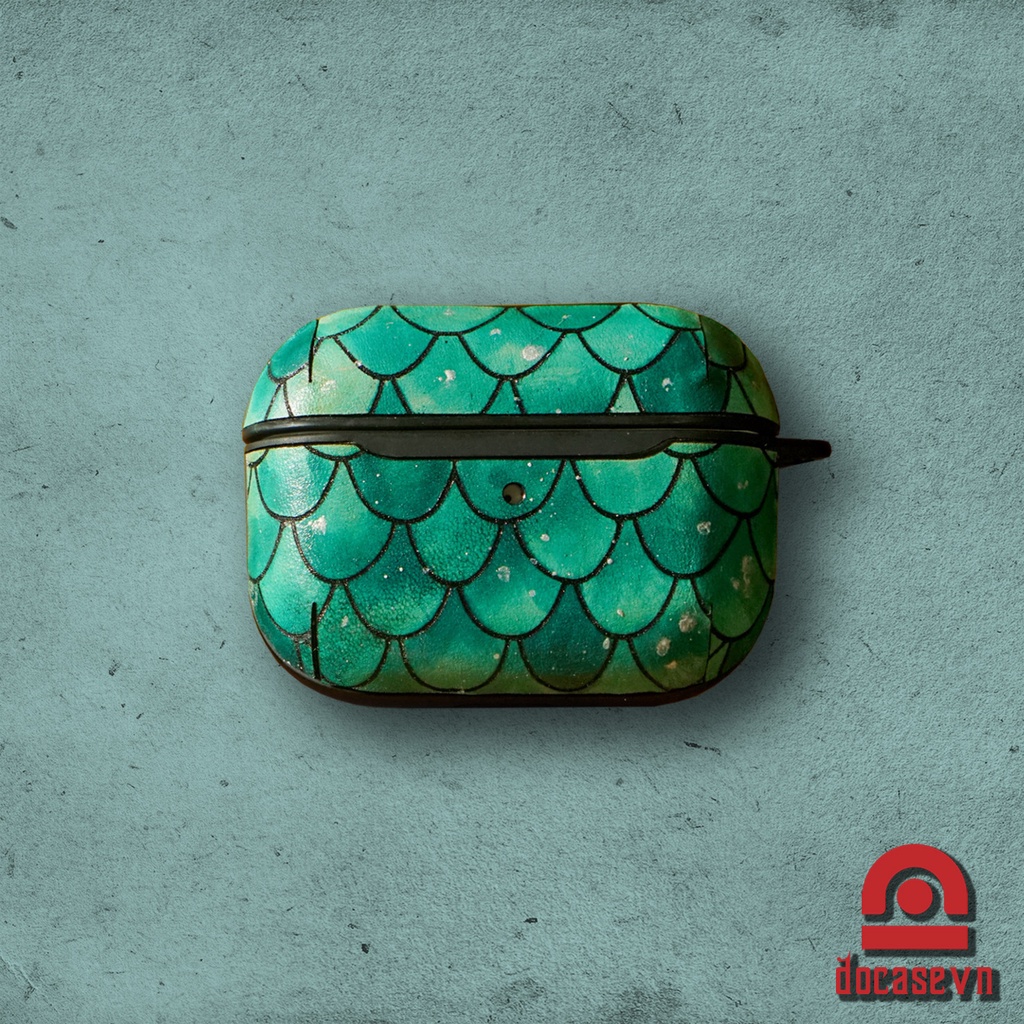 Red airpod Case - DRAGON SCALE model - Leather Case for airpod 3, 4 ...