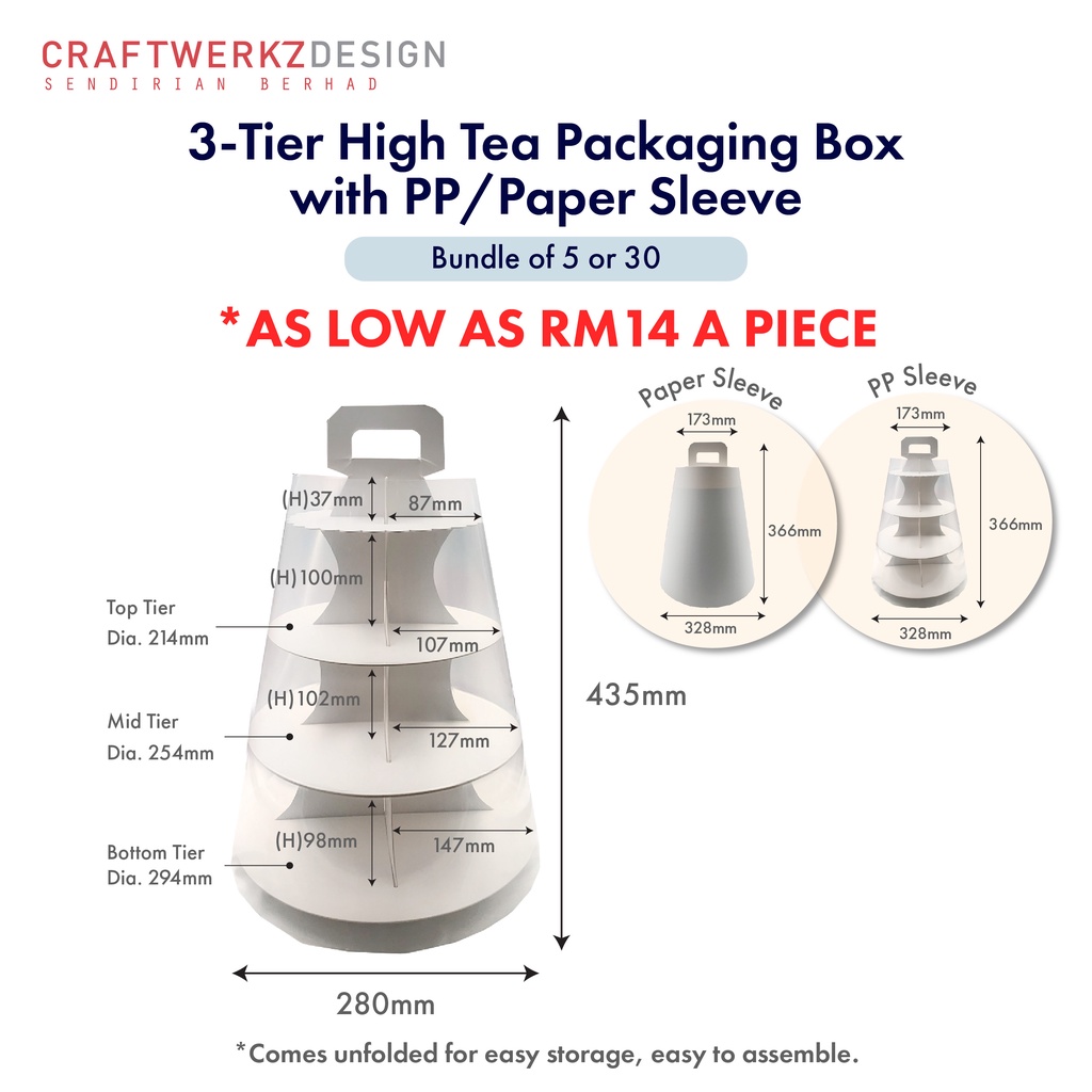 READY STOCK - High Tea Packaging Box with Transparent PP/Paper Cover_3 ...