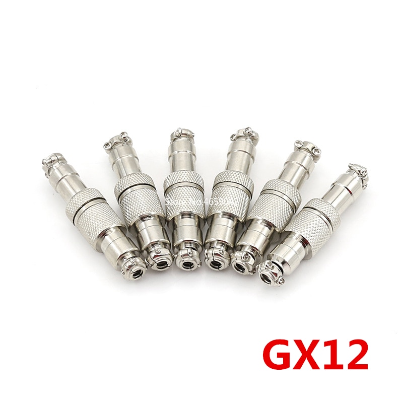 1set GX12 Aviation Plug Male And Female Pin Connector 12mm Circular ...