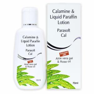 PARASOFT Calamine & Liquid Paraffin Lotion With Aloe Vera Gel & Rose ...