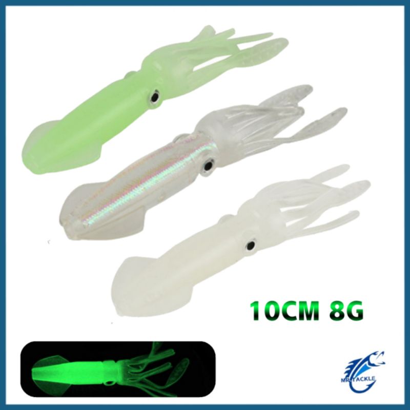 Sotong Pancing Soft Rubber Lure Octopus Squid Baits Umpan Lembut 10cm ...