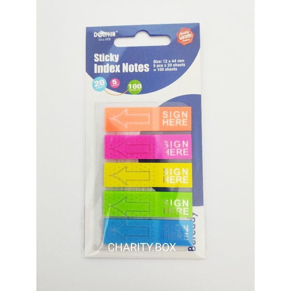DOLPHIN SIGNATURE SIGN HERE INDEX STICKER NOTES STICKY NOTE | Shopee ...