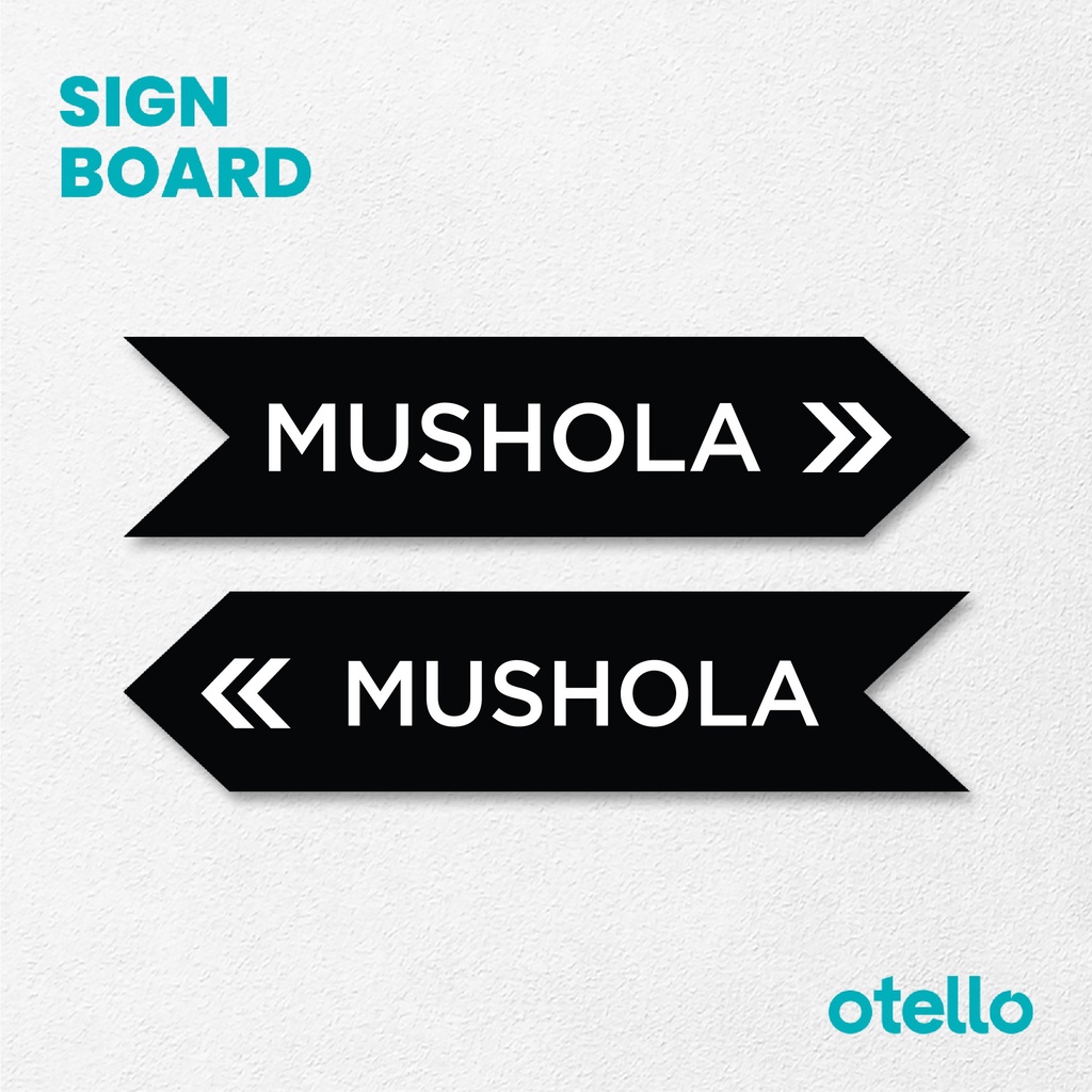 Otello Signage Mushola Label Musholla Directions Acrylic Board Print ...