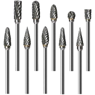 10PCS 3MM X 6MM DOUBLE-CUT ROTARY MATA PORTING TUNGSTEN CARBIDE ROTARY ...