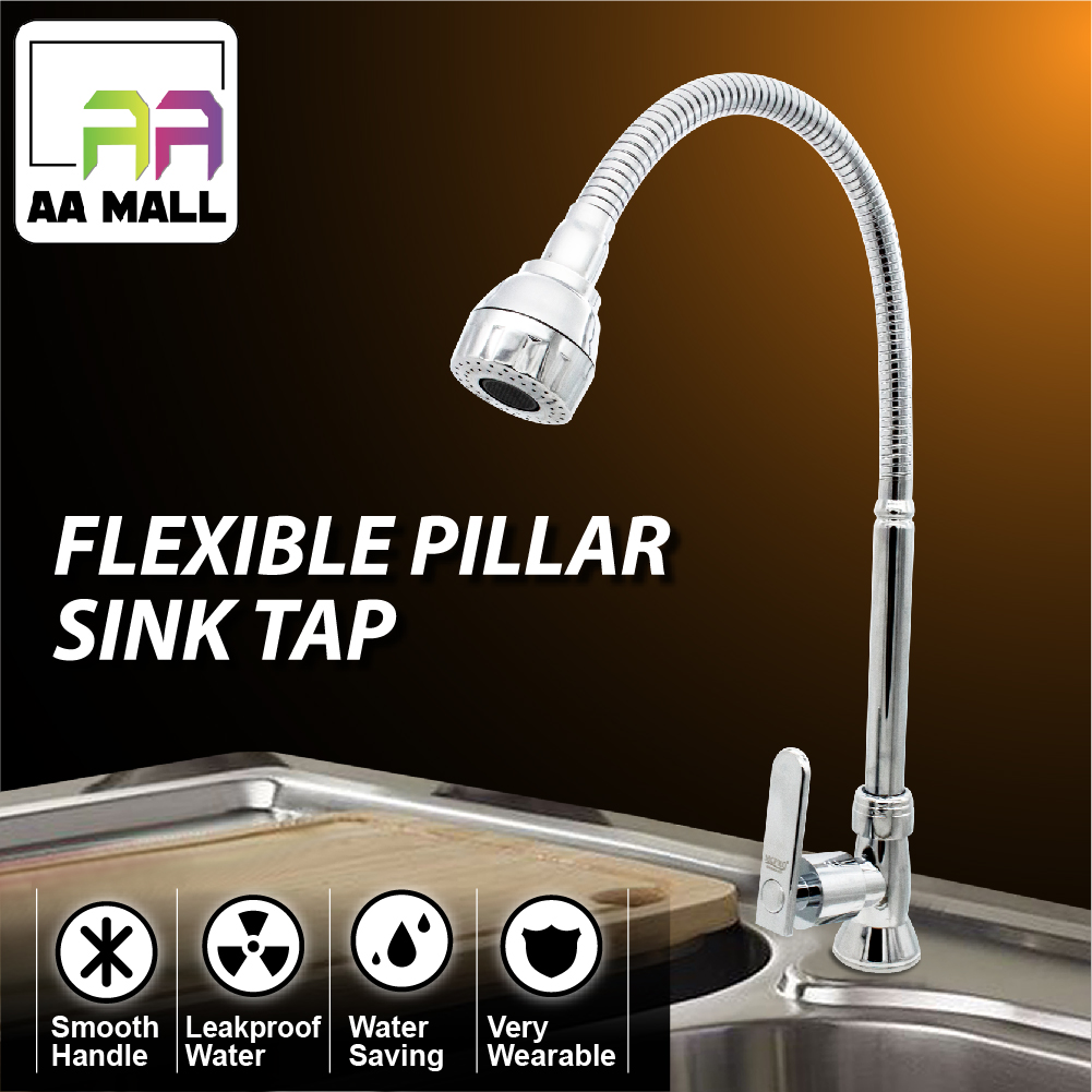 MCPRO Kitchen Faucet FLEXIBLE PILLAR SINK TAP (S109) | Shopee Malaysia