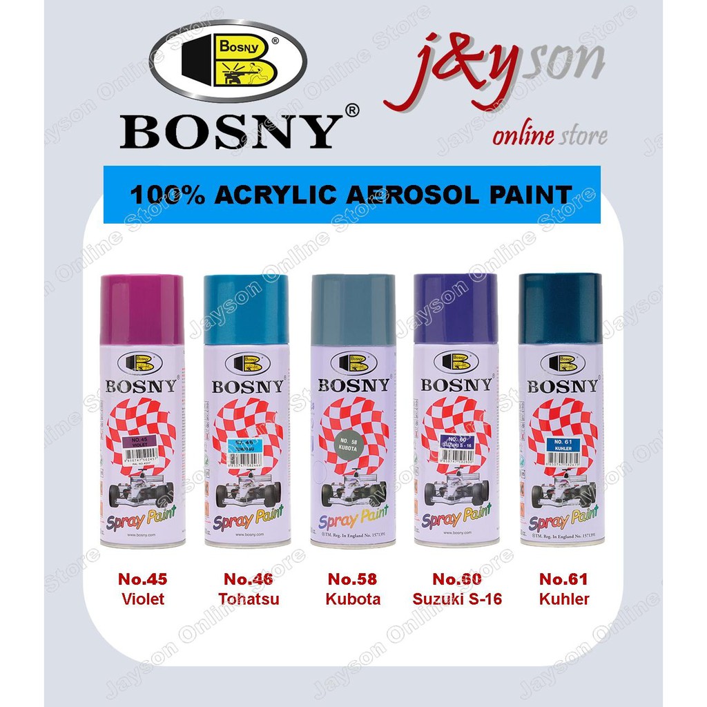 [ Part C ] BOSNY 100% Acrylic Spray Paint (Only in West Malaysia ...