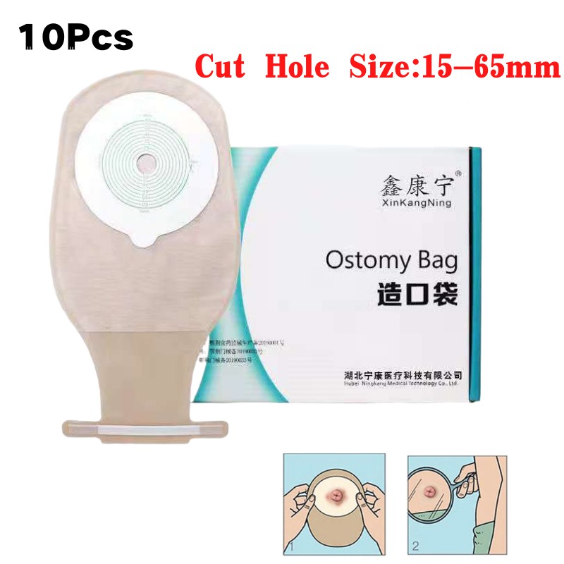 10Pcs Drainable Colostomy Bag One-piece System Portable&Odor-free Stoma ...