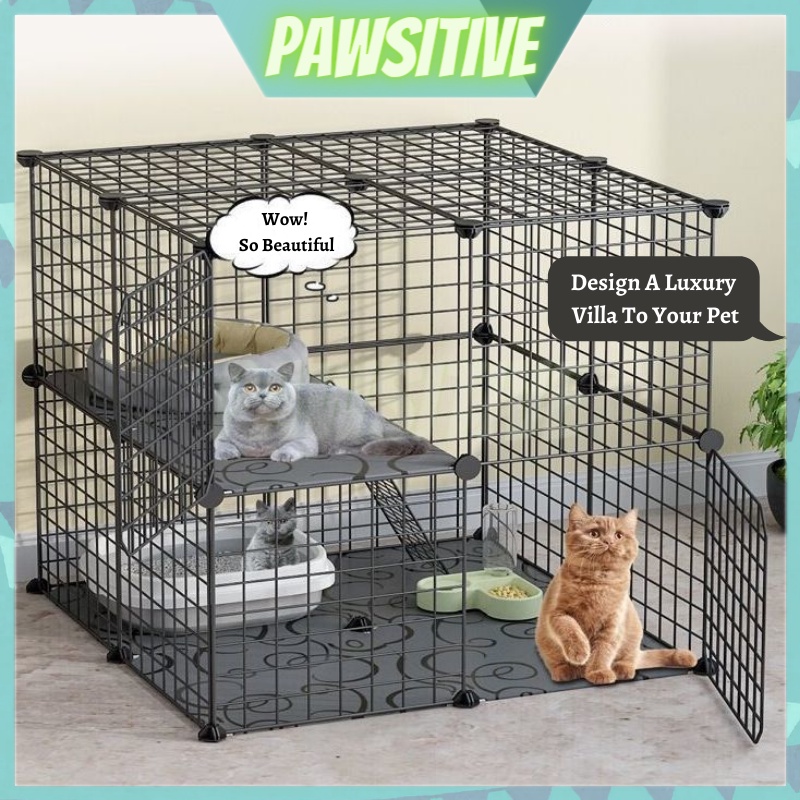 PAWSITIVE Big Cat Cage Large/Cat House Indoor/Sangkar Kucing Besar ...