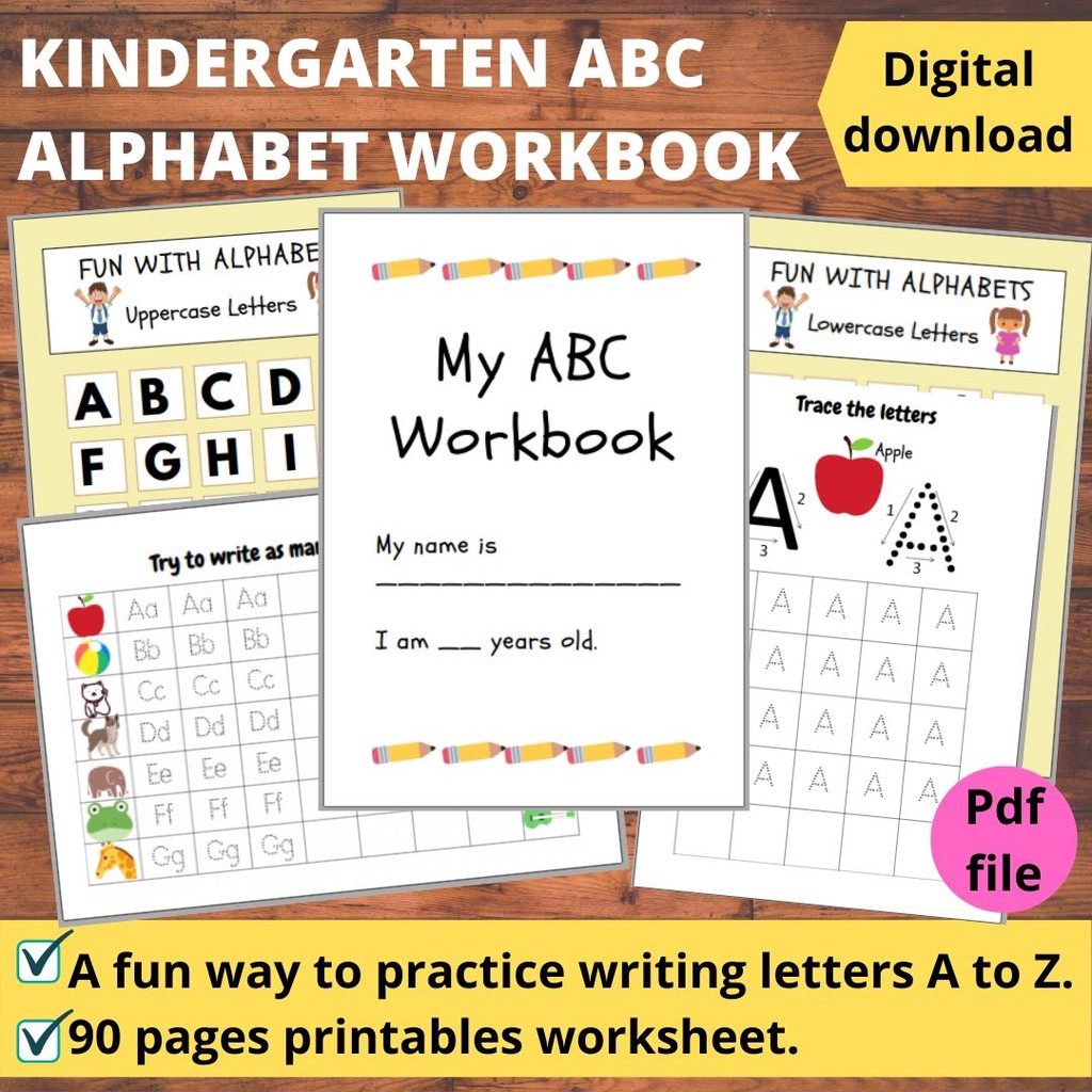 Printables ABC alphabet workbook for kindergarten Buku ABC (softcopy ...