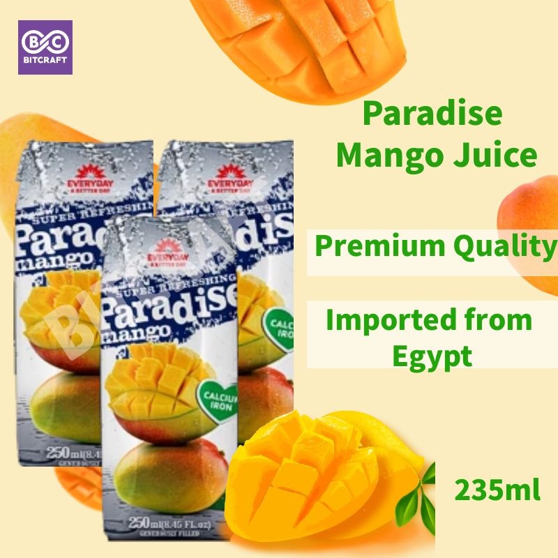 Paradise Mango Juice Drink 235ml Imported from Egypt Jus Mangga ...