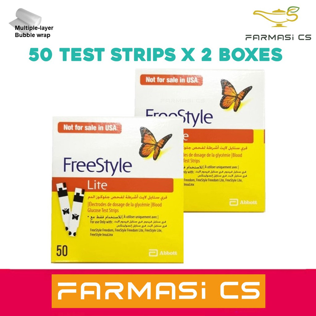 Abbott Freestyle Freedom Lite Blood Glucose Test Strips 50s x 2 (TWIN ...