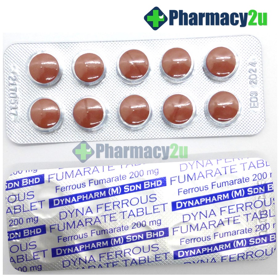 DYNA FERROUS FUMARATE TABLET 200MG 10S (EXP 2024) | Shopee Malaysia