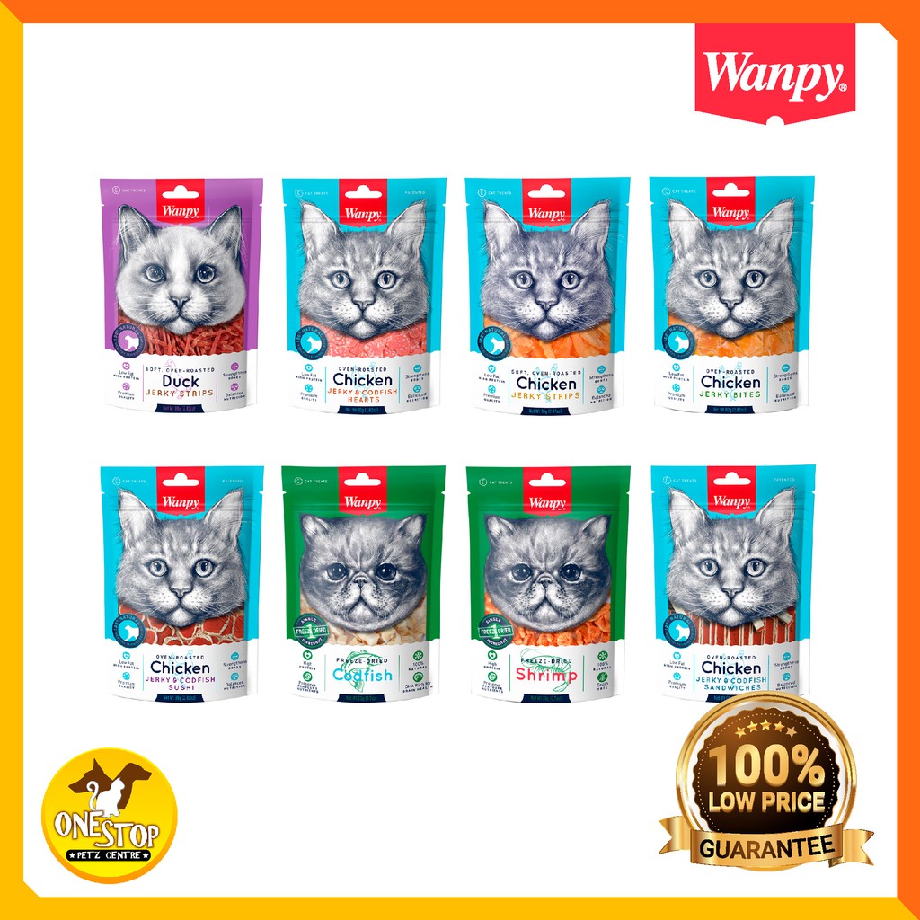 Wanpy Cat Treats Oven Roasted Cookies, Biscuits, Snacks 20gm & 80gm ...