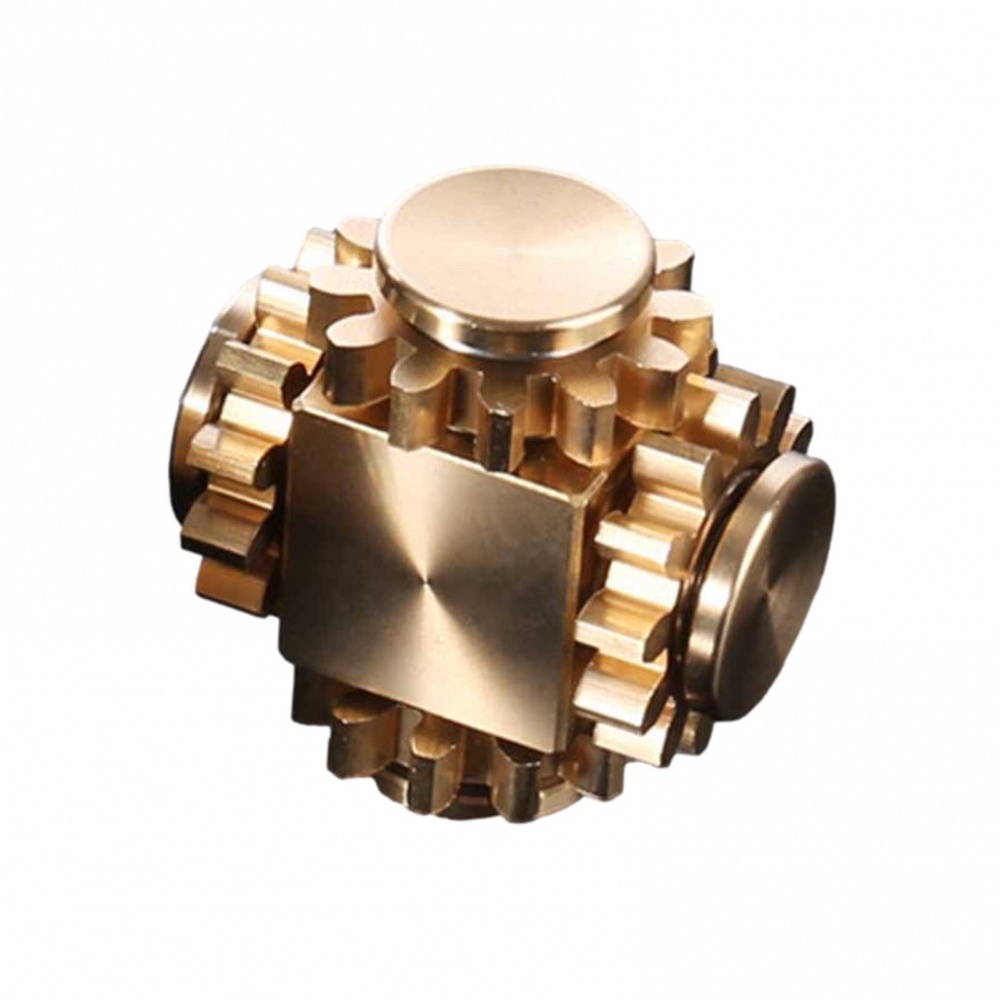 Pure Brass Cube Gears Linkage Anti-Anxiety Fidget Spinner Toy, Metal ...