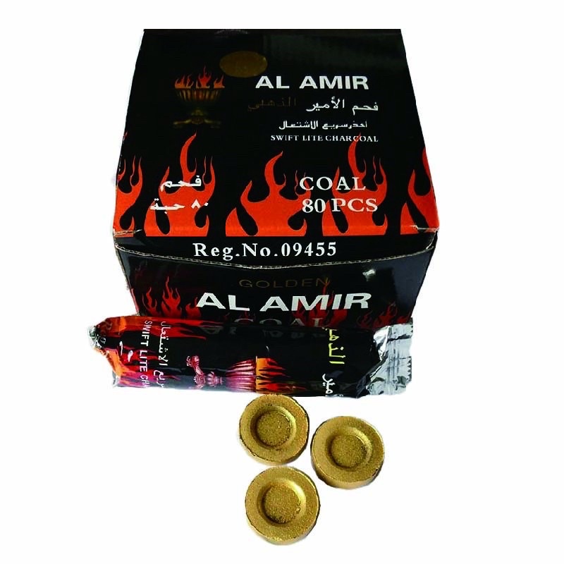 Alamir Arang Gold Coal for Bakhoor Bukhoor Charcoal Gold Golden Torch ...