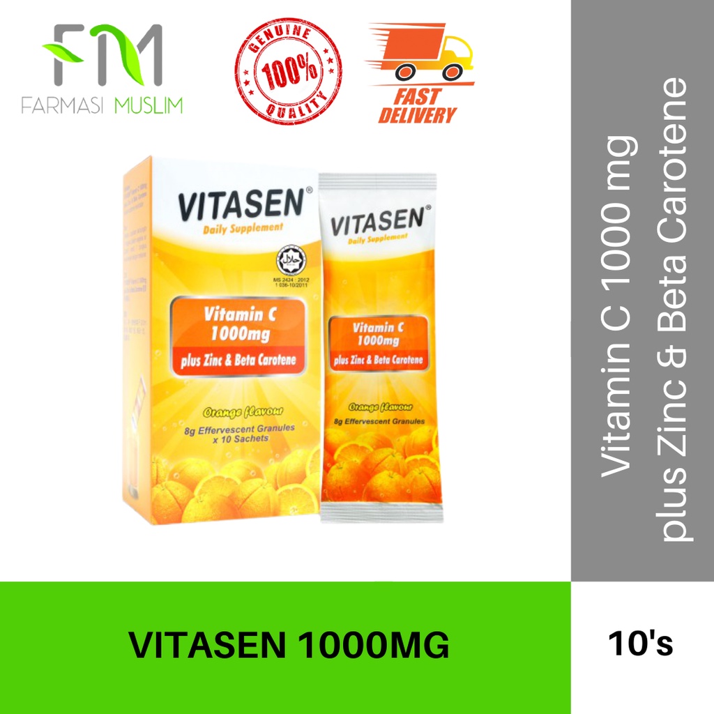 [EXP. DATE: 31-08-2024] Vitasen Vitamin C 1000mg plus Zinc & Beta ...