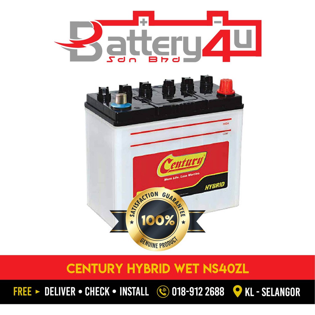 🧡Ready Stock🧡 [ NS40ZL ] Century Hybrid WET | Bateri Kereta Car Battery ...