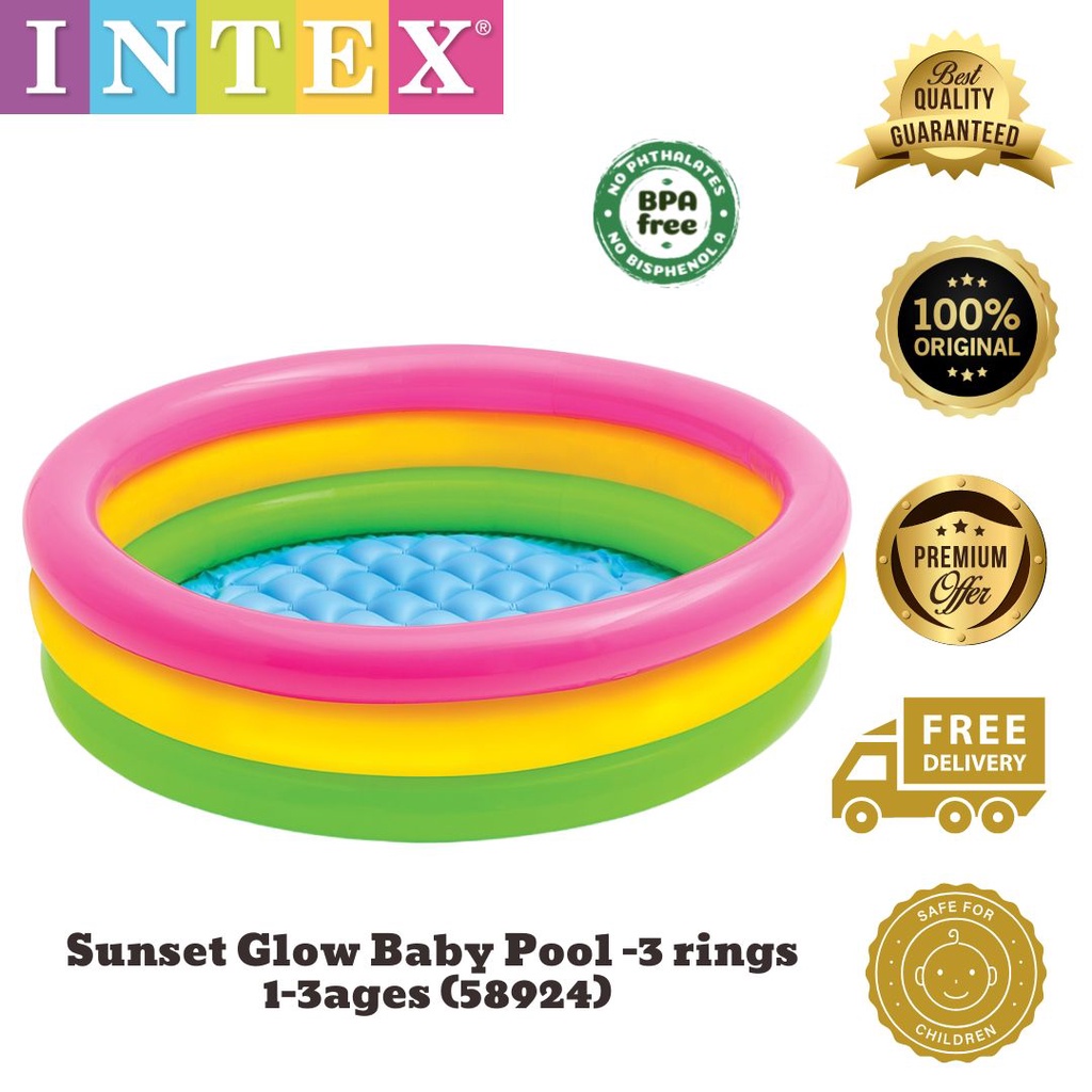 58924 INTEX Sunset Glow Baby Pool (56 Litre) | Kolam Renang Kanak-Kanak ...