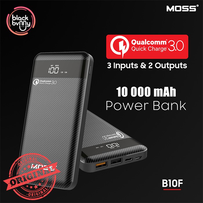 POWERBANK 10000MAH MOSS B10F (Quick Charge 3.0, Input: Micro/ Type C ...
