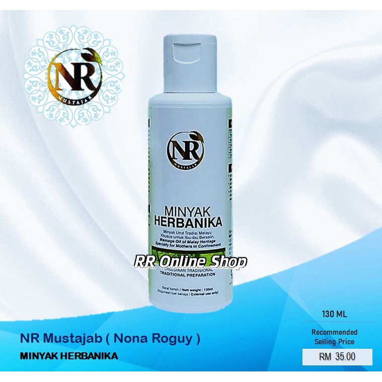 NR Mustajab ( Nona Roguy ) Minyak Herbanika 130ml | Shopee Malaysia