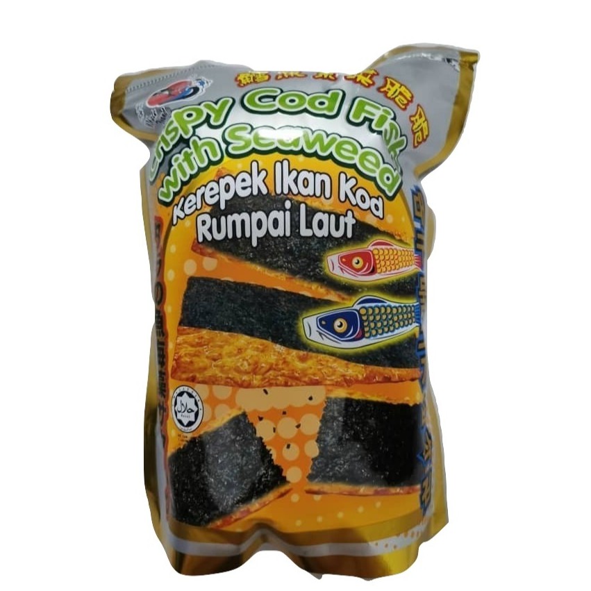 [HALAL READY STOCK] Kerepek Ikan Kod Rumpai Laut Crispy Cod Fish with ...