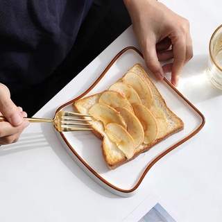Toast Plate BTS Meal Toast Bread Shaped Plate Dining Table Kitchenware ...