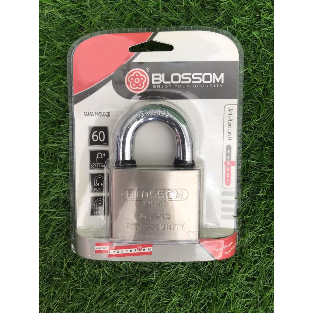 BLOSSOM BRASS PADLOCK ANTI CUT /HEAVY DUTY SECUR/MANGGA KUNCI/DOOR LOCK 60mm (BC8060) | Shopee ...