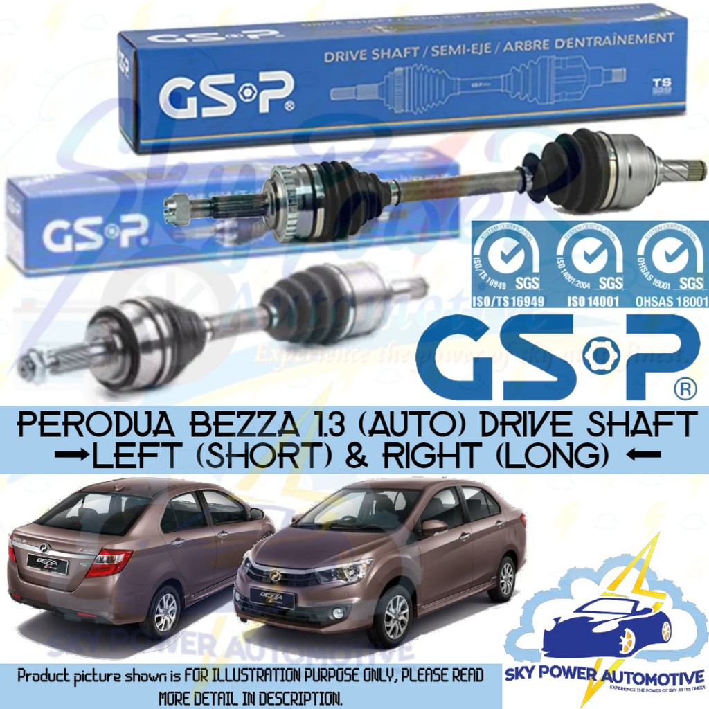 PERODUA BEZZA 1.3 GSP DRIVE SHAFT (LEFT & RIGHT) | Shopee Malaysia