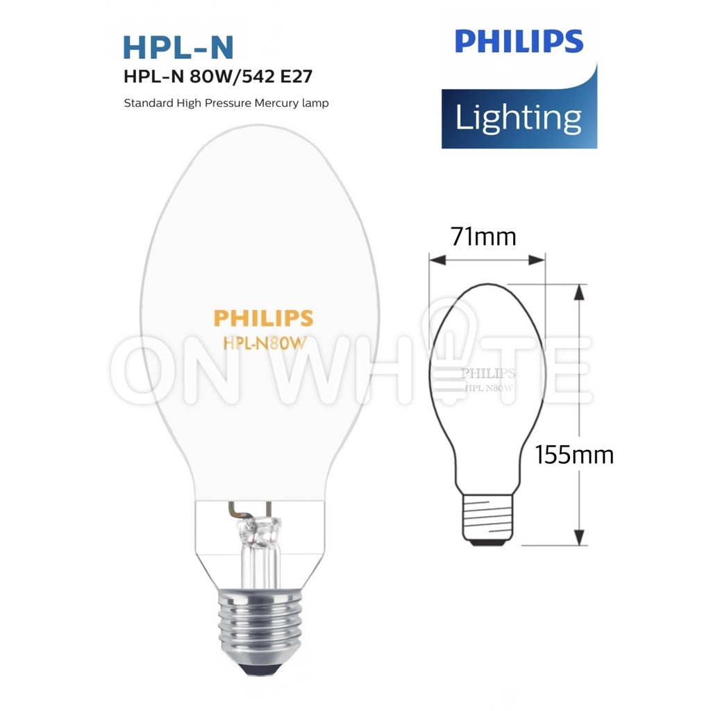 PHILIPS Mercury Bulb 80W E27 / E40 HPL-N80W HPMV Mercury Vapor Lamp GE ...