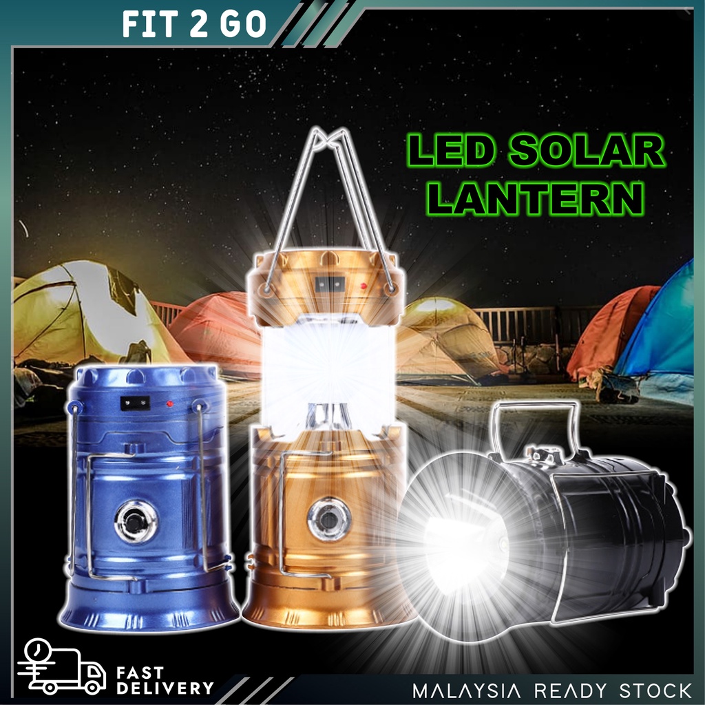 LED Solar Rechargeable Camping Light USB Horse Lantern Tent Light ...