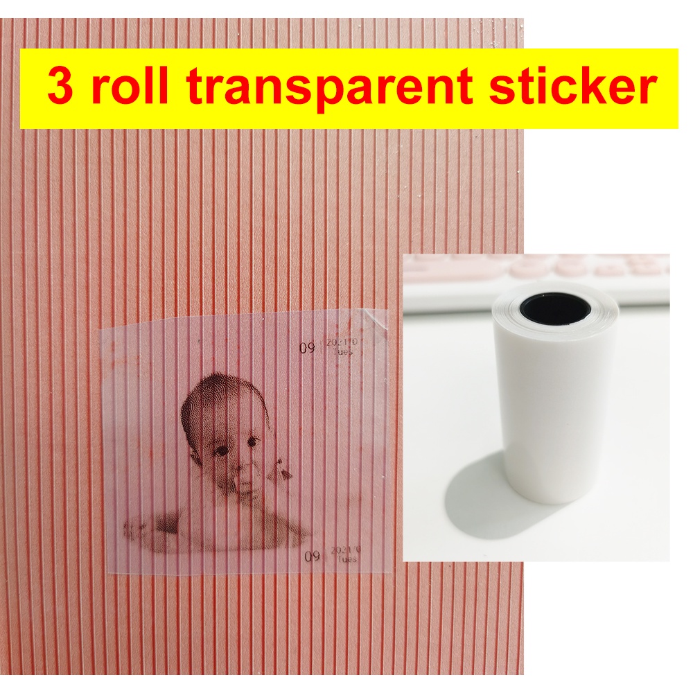 3 roll Transparent Sticker 56x30mm Thermal Photo Label For Peripage A6 ...