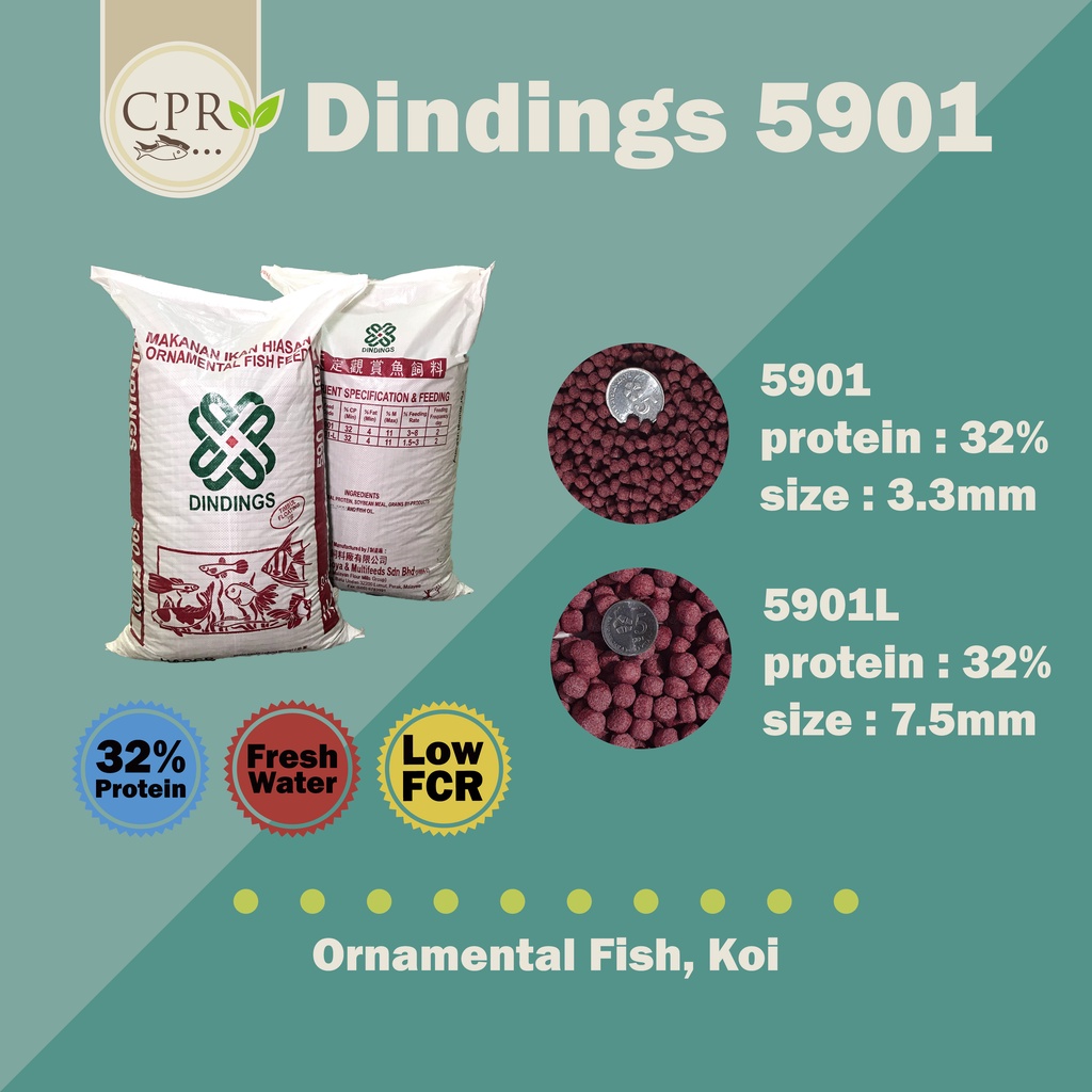 CPR FEED / Dindings 5901 & 5901L Ornamental Fish Feed 32% 20kg suitable ...