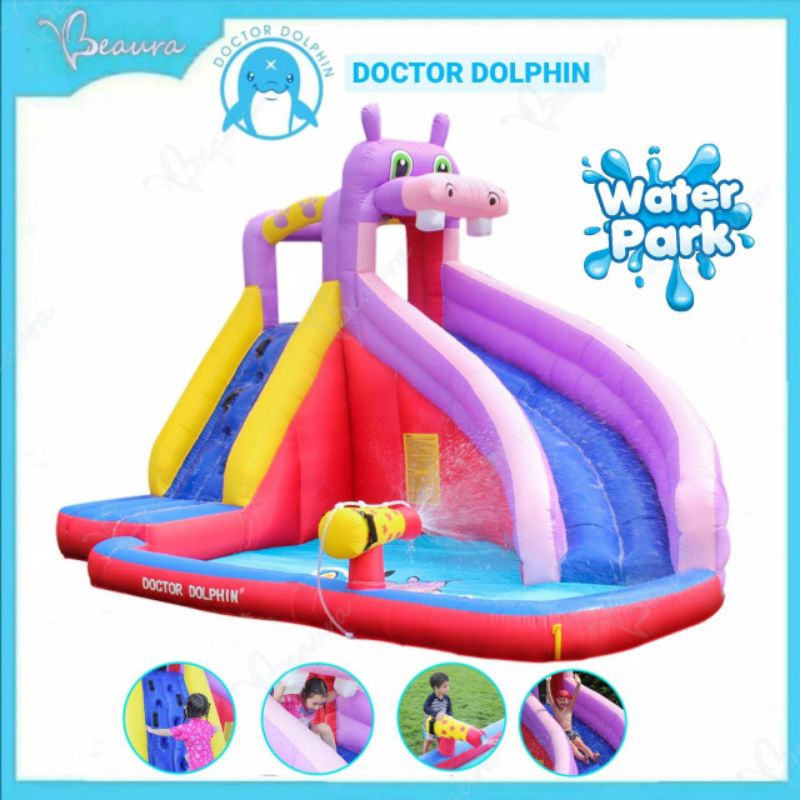 🔥Waterpark Giant Castle Slide Bouncer Bestway AirMyFun Doctor Dolphin ...