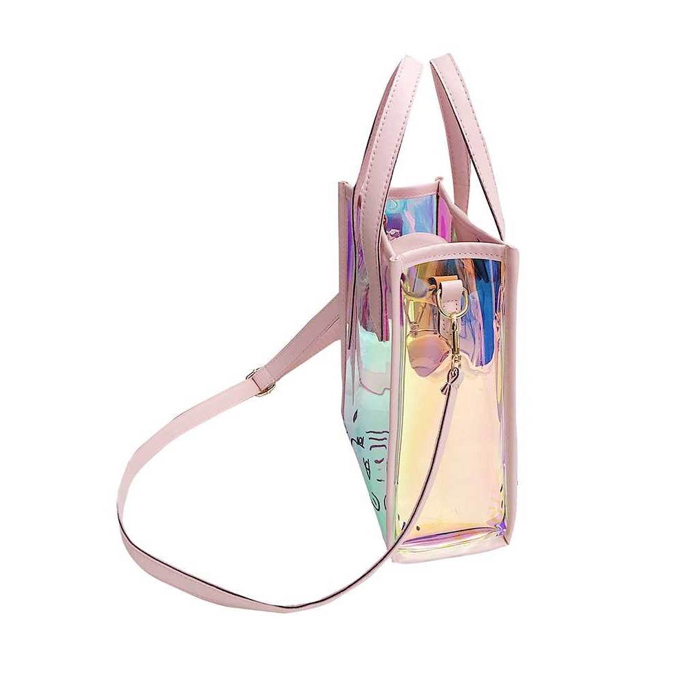 Women Transparent Laser Bag Shopper Hologram PVC Totes Crossbody ...