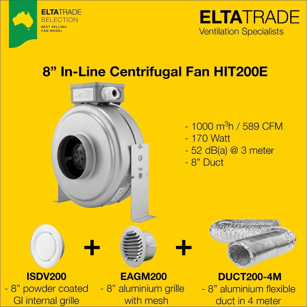 ELTA TRADE - HIT 4" 5" 6" 8" Air Ventilation Fan / Exhaust Fan ( Duct ...