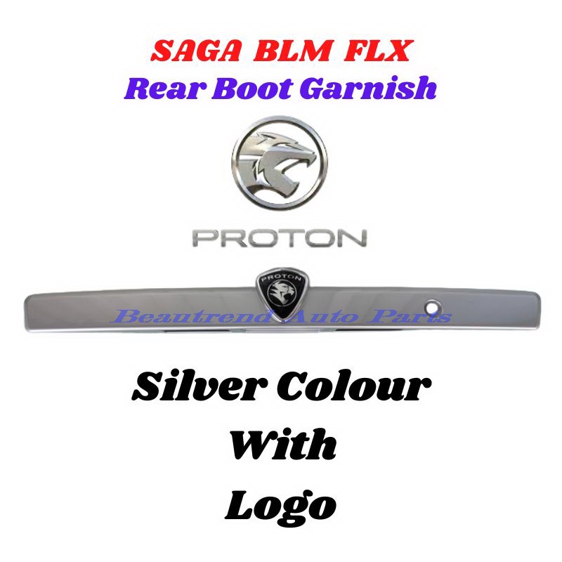 Proton Saga BLM FLX Rear Boot Garnish White Silver Blue | Shopee Malaysia